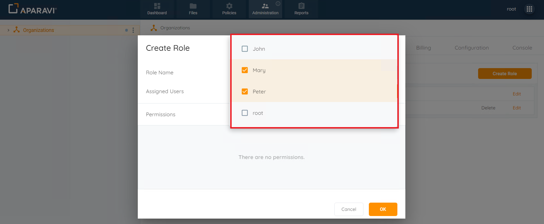 Administration Roles – Aparavi Support