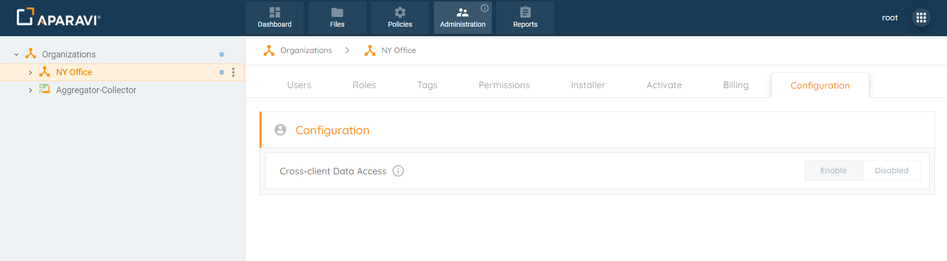 Administration Configuration – Aparavi Support