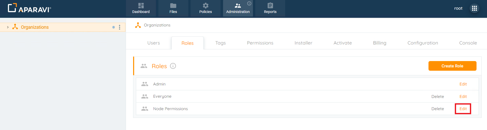 Administration Roles – Aparavi Support
