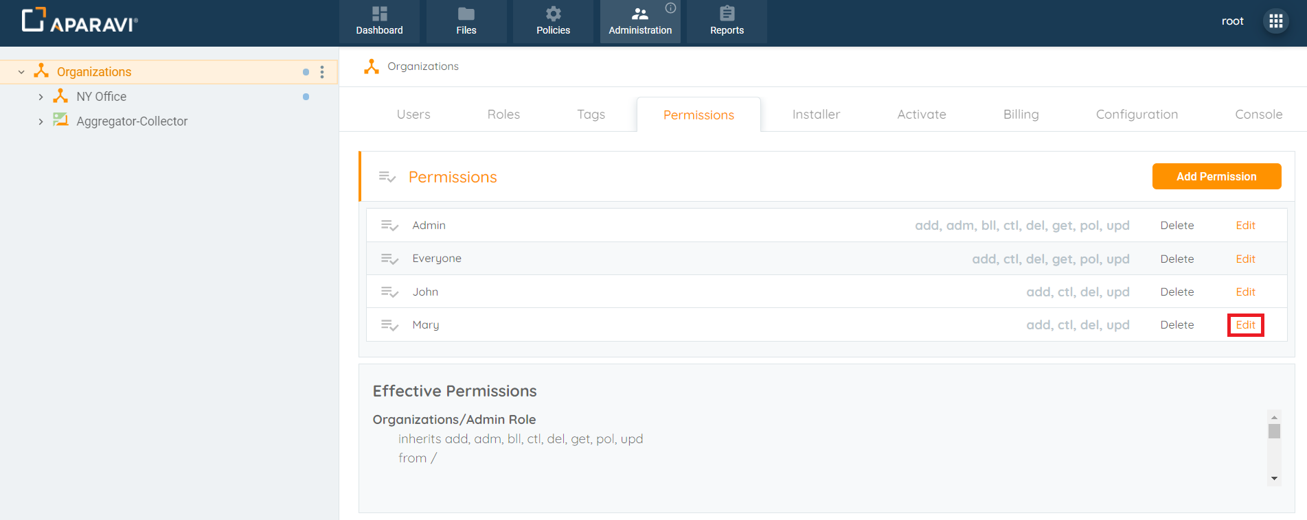 Administration Permissions – Aparavi Support