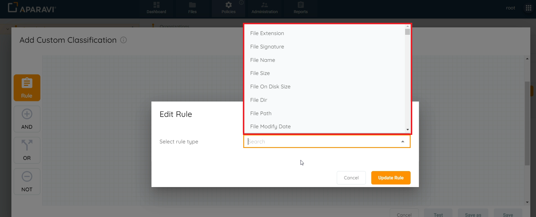 Custom classifications – Aparavi Support