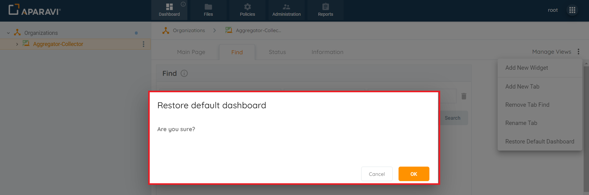 Dashboard events subtab – Aparavi Support