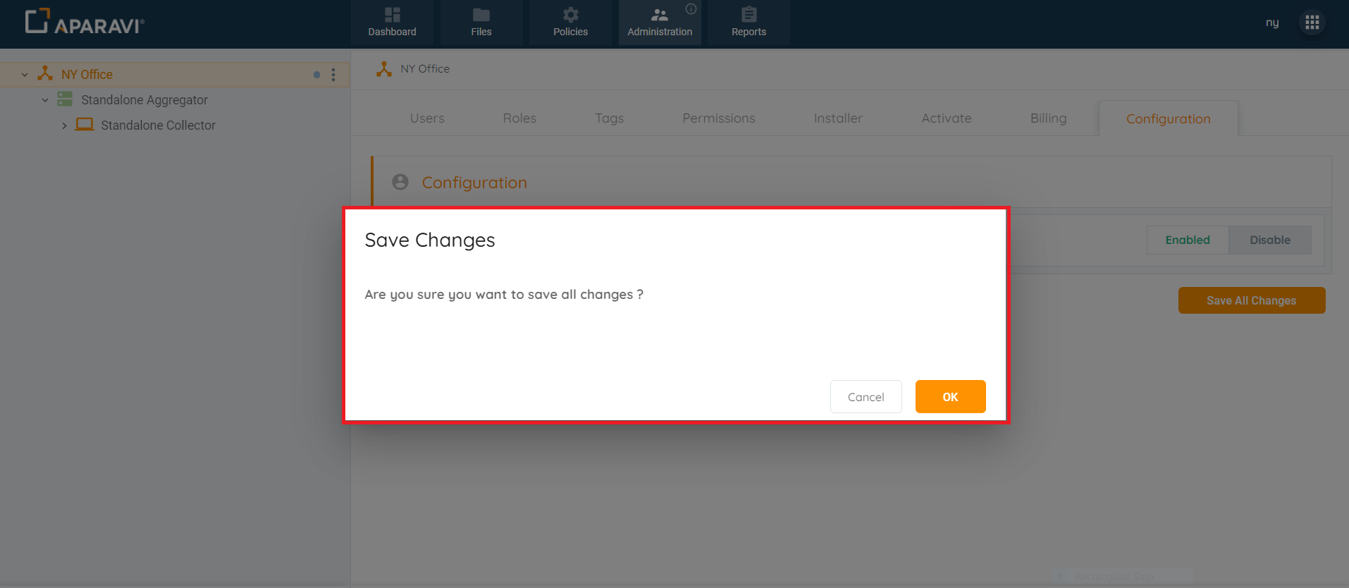 Administration Configuration – Aparavi Support