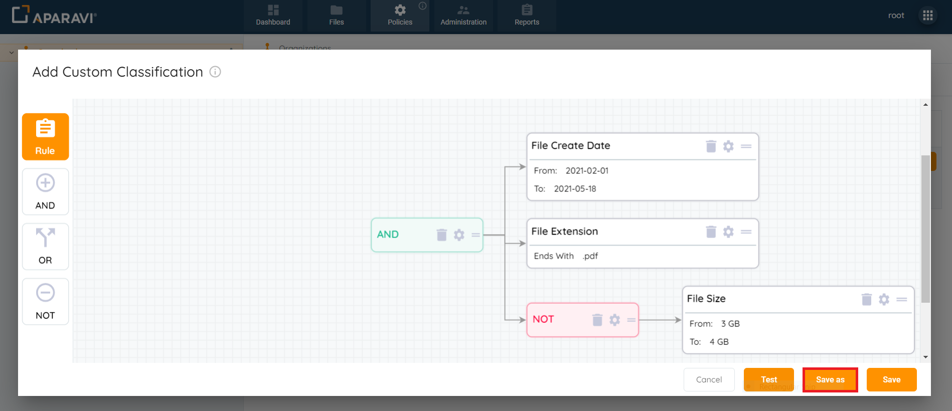 Custom classifications – Aparavi Support