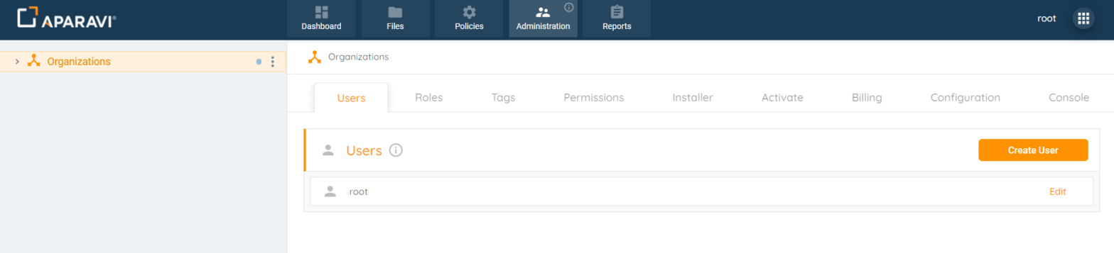 Administration Users – Aparavi Support