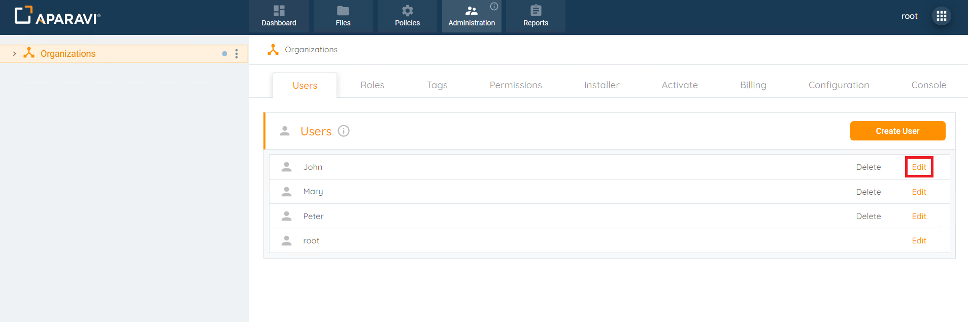 Administration Roles – Aparavi Support