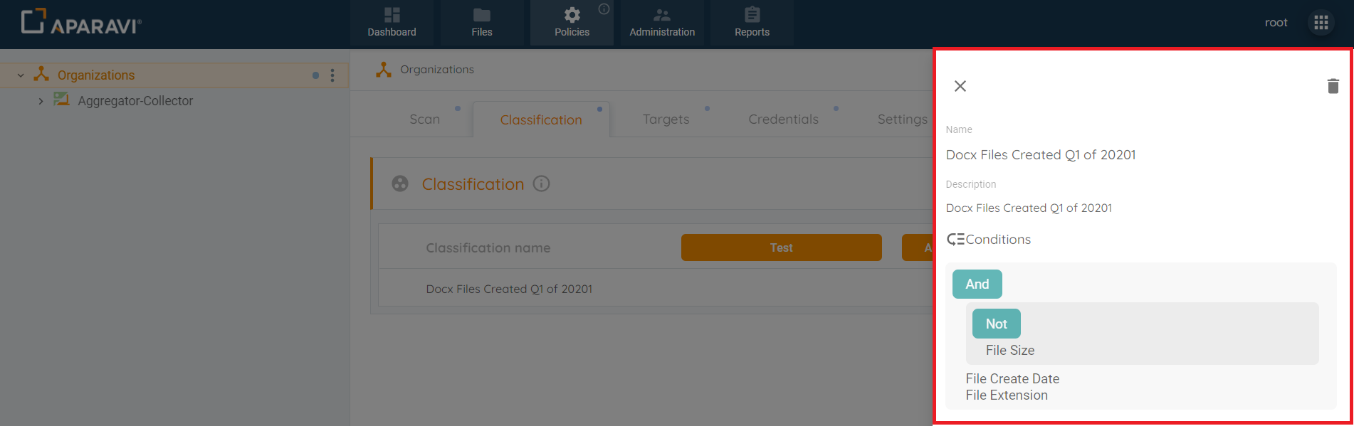 Custom classifications – Aparavi Support