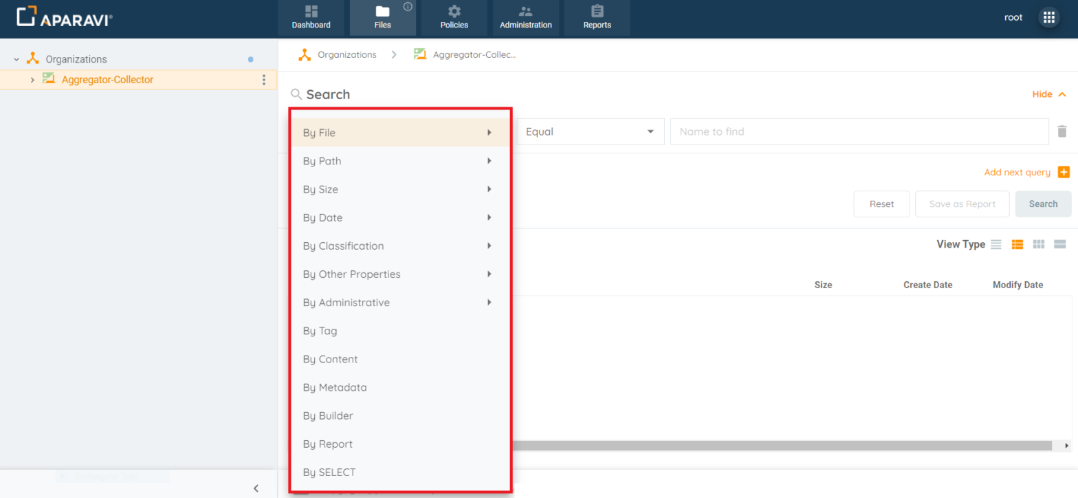 Files Search – Aparavi Support