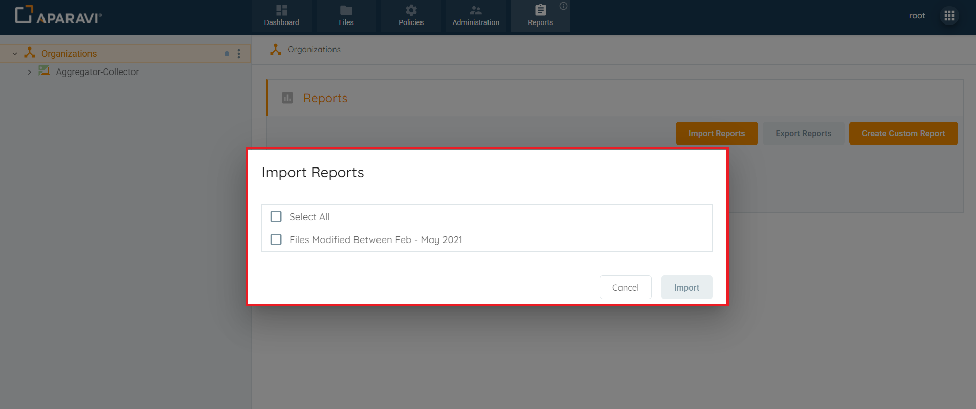 Importing Custom Reports – Aparavi Support