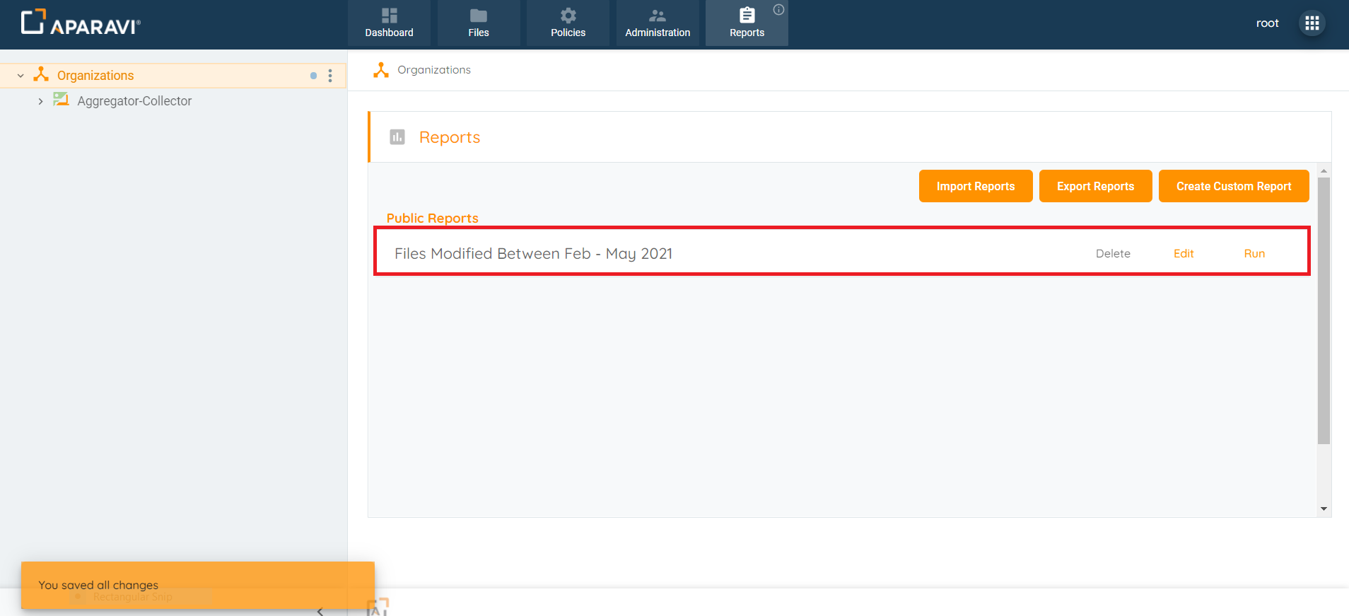 Importing Custom Reports – Aparavi Support