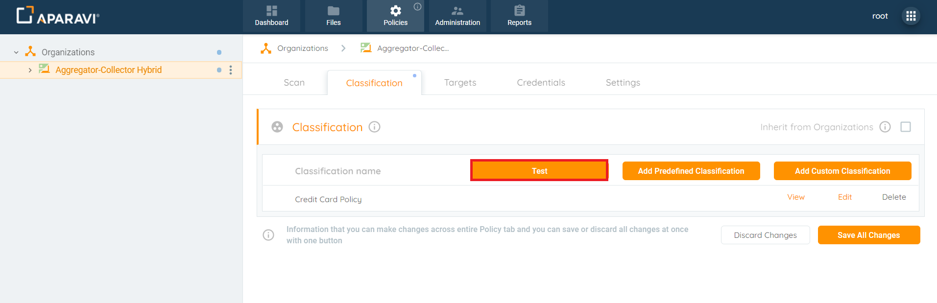 Predefined classifications – Aparavi Support