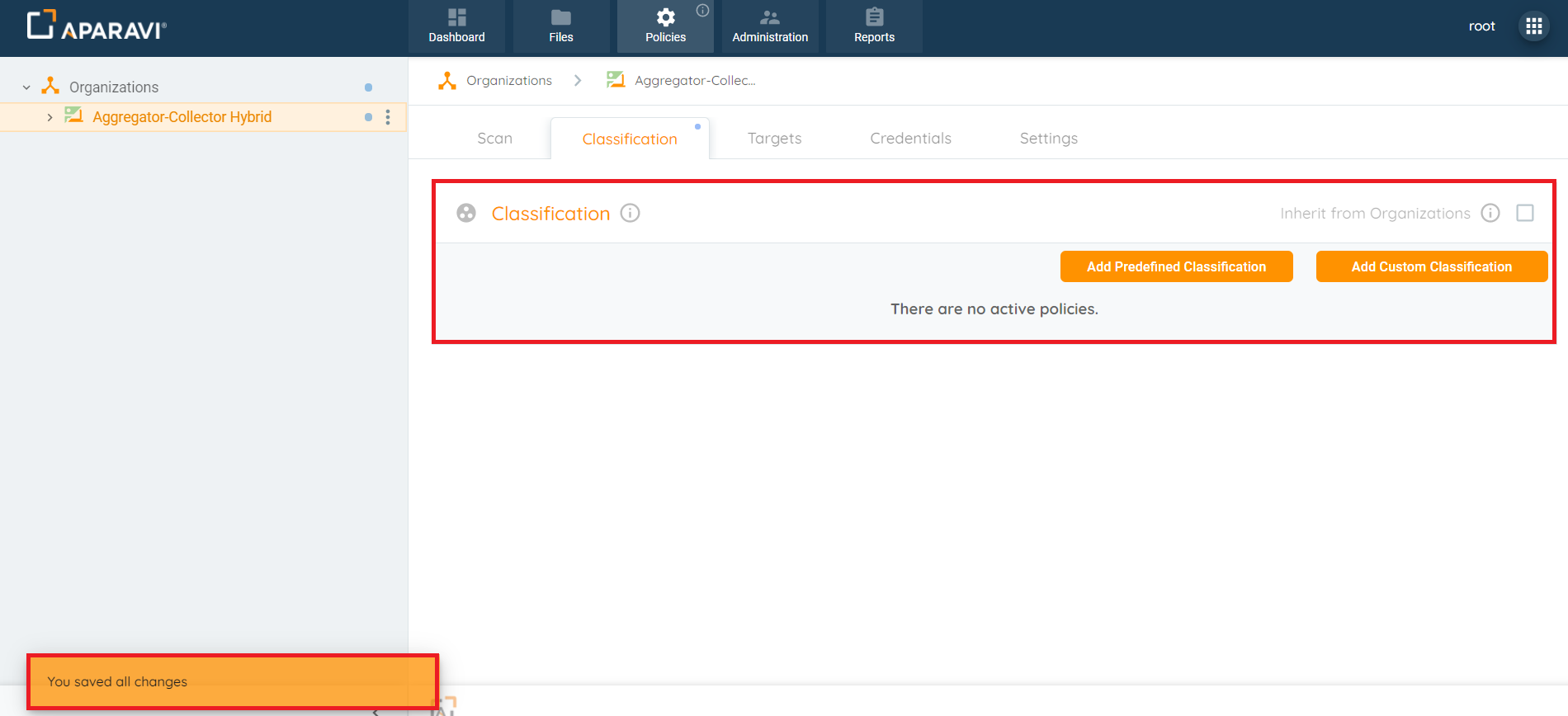 Custom classifications – Aparavi Support