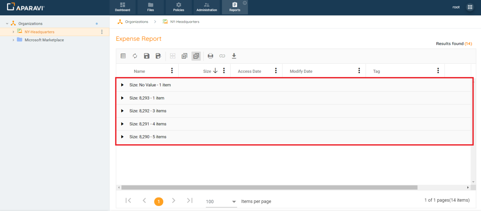Report Query Toolbar Options – Aparavi Support