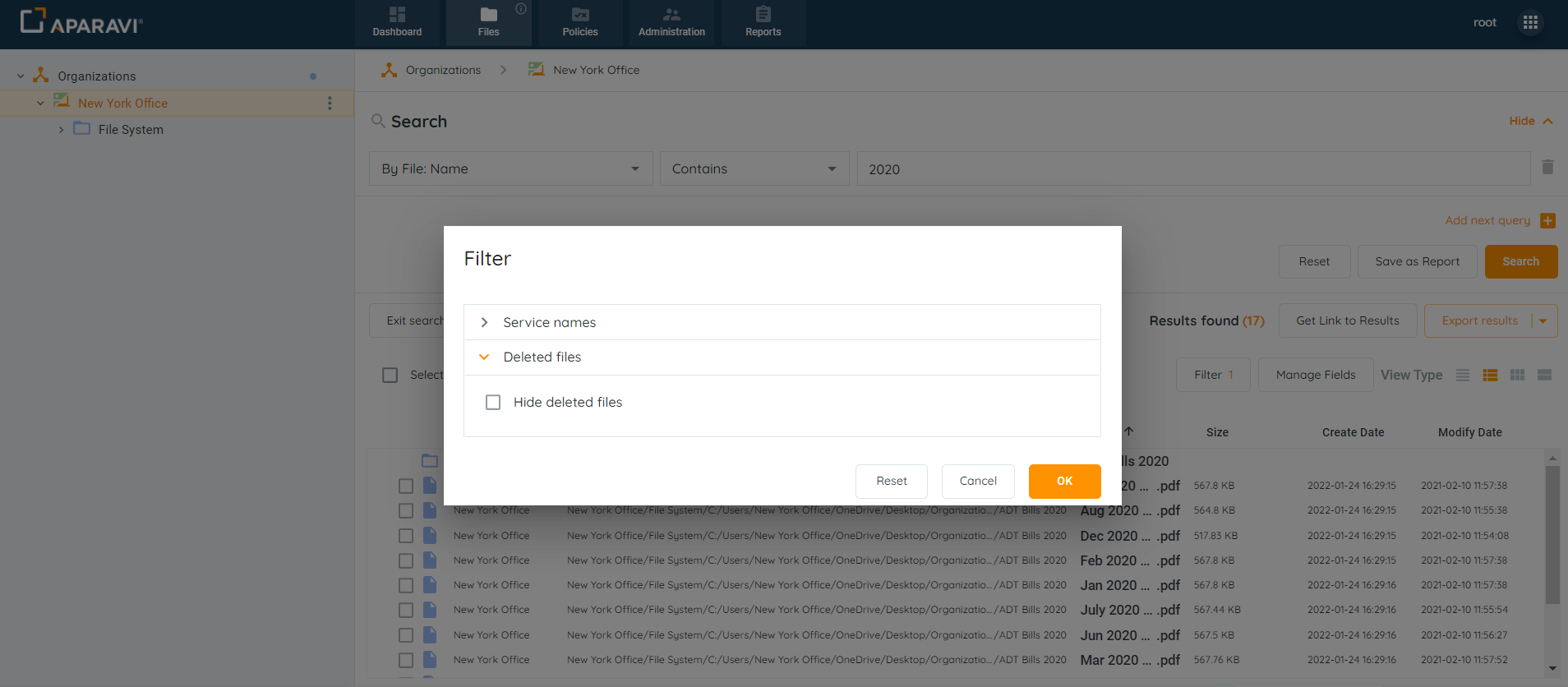 Manually Delete Files – Aparavi Support