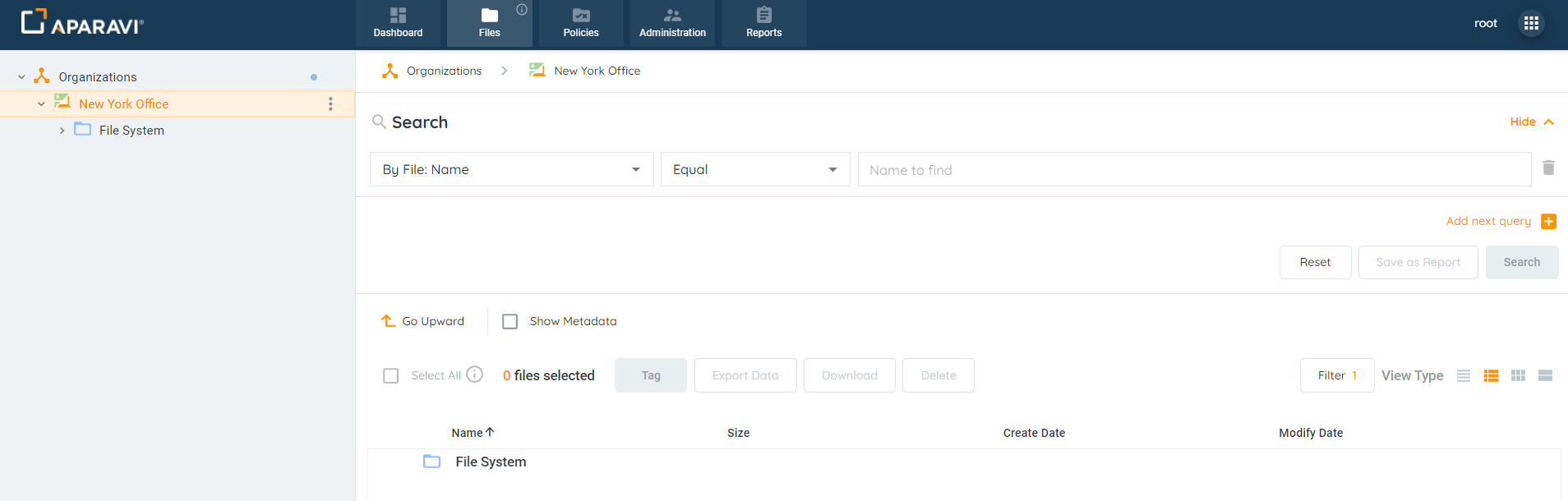 Manually Download Files by Select – Aparavi Support