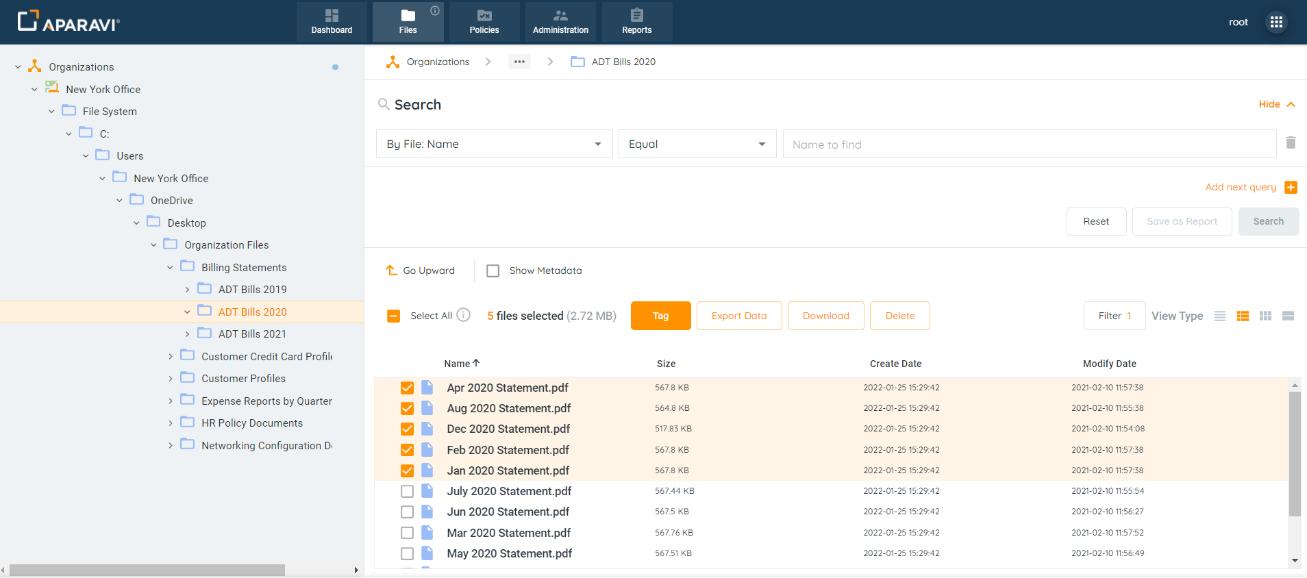 Manually Delete Files – Aparavi Support