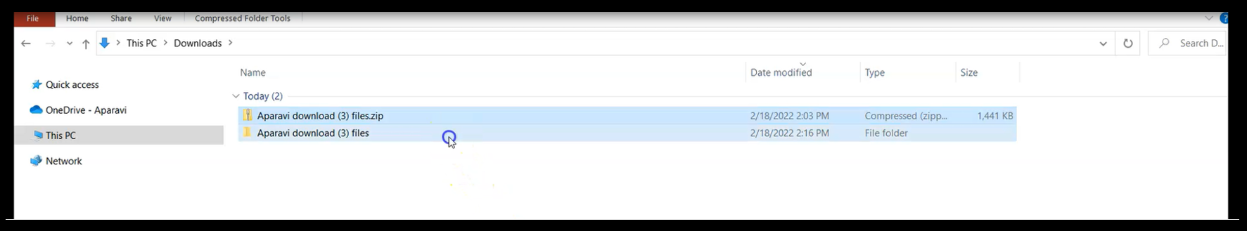 Manually Download Files by Select – Aparavi Support